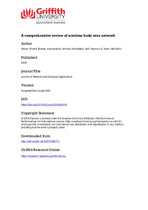 Pdf A Comprehensive Review Of Wireless Body Area Network