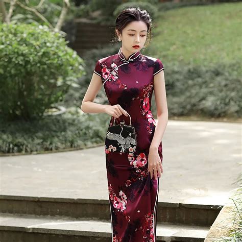Qipao Dress Pattern Newest Sexy Long Cheongsam M Xxxl Chinese Silk