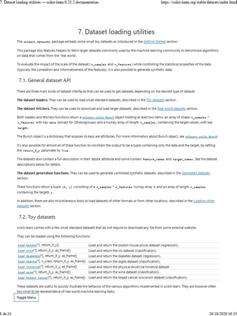Dataset Loading Utilities Scikit Learn 0232 Documentation Pdf