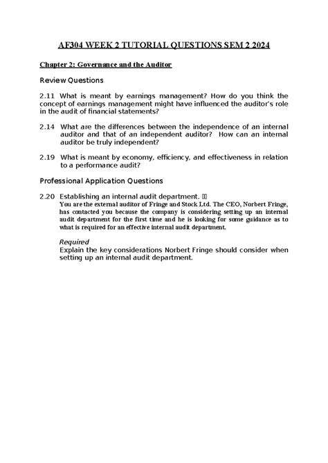 af304 week 2 tutorial questions af304 week 2 tutorial questions sem 2