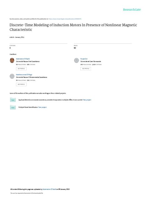 Discrete Time Modeling Of Induction Motors In Presence Of Nonlinear Magnetic Characteristic
