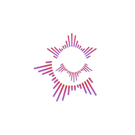 오디오 음파 로고 디자인 프리미엄 벡터