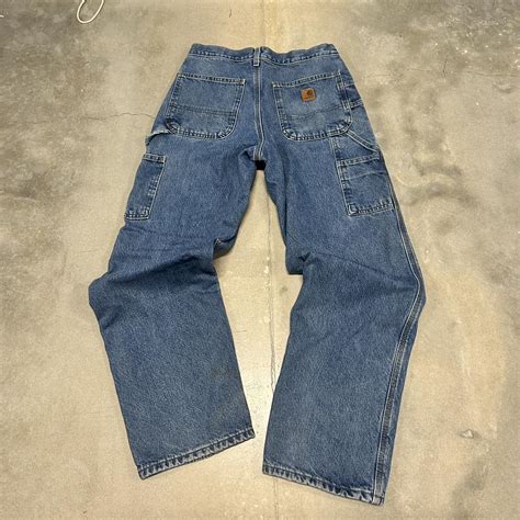 90s Vintage Carhartt Blue Carpenter Jeans Size Depop