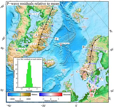Of The Mean Relative P Wave Traveltime Residuals At 393 Stations The
