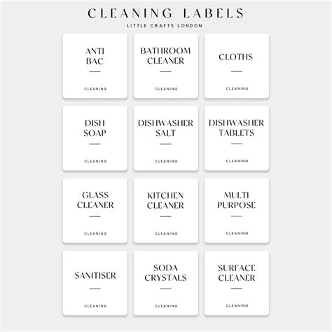 White Waterproof Cleaning Labels 6 Cm X 6 Cm 12 Labels