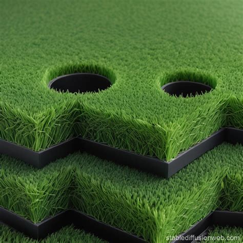Create A Visual Of A Single Modular Artificial Grass Block The Block Should Have A Realistic