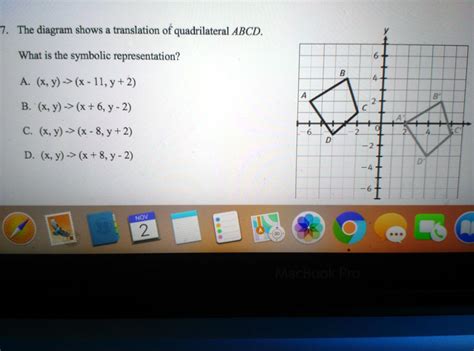 7 The Diagram Shows A Translation Of Quadrilateral Abcd What Is The Symbolic Representation A