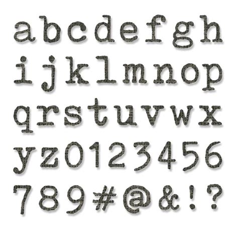 Sizzix Alphanumeric Tiny Type Lower Thinlits Die Set 146pk Tim Holtz