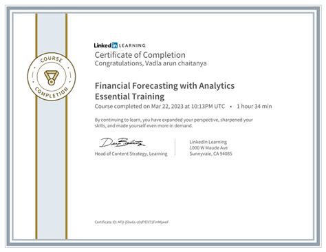 Vadla Arun Chaitanya On Linkedin Certificate Of Completion