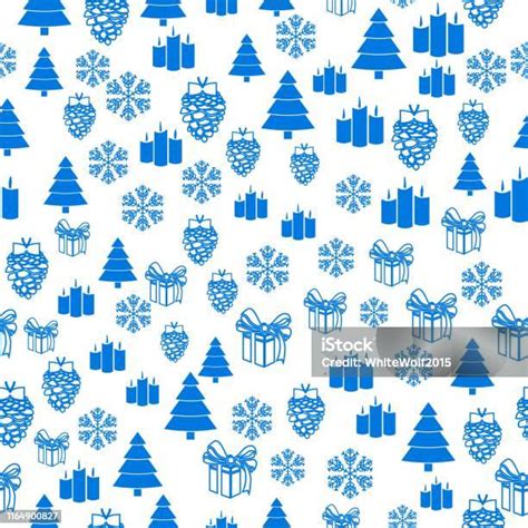 흰색 배경에 메리 크리스마스 블루 요소입니다 Zentangl과 낙서의 요소로 만든 원활한 그래픽 패턴 포장지 일러스트 12월에 대한 스톡 벡터 아트 및 기타 이미지 Istock