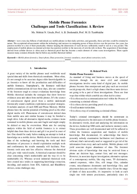 Pdf Mobile Phone Forensics Challenges And Tools Classification A Review