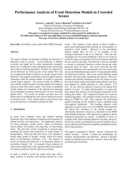 performance analysis of event detection models in crowded scenes