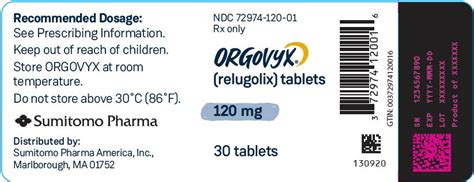 Dailymed Orgovyx Relugolix Tablet Film Coated