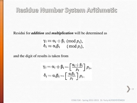 Ppt Advanced Computer Arithmetic Residue Number System Week 4