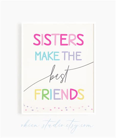 Girls Room Poster Set Happy Place Sister Friends Art Digital