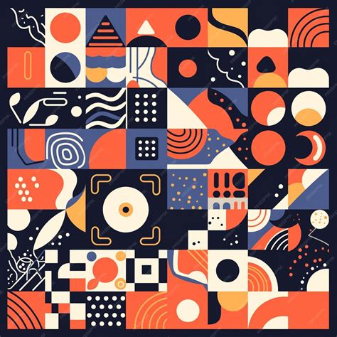 Abstract Patterns With Geometric Shapes Premium Ai Generated Vector