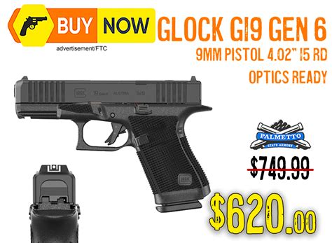 Glock G19 Gen 6 Optics Ready 9mm Pistol — 620 00