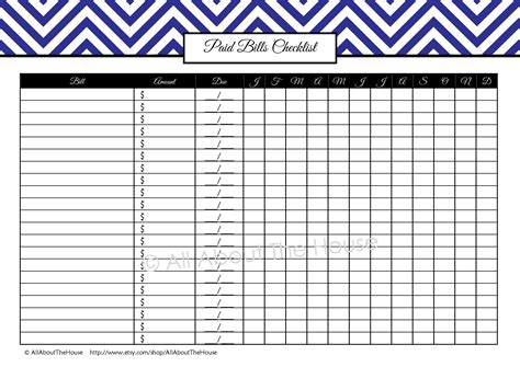 Free Monthly Bill Organizer Template 31 Day Bill Organizer Template