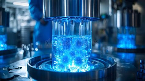 Industrial Liquid Processing Blue Fluid In Modern Factory Machinery Ai Generated Stock