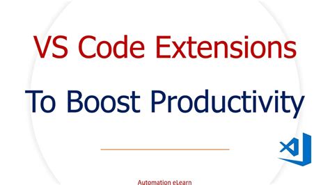 Top Must Have VS Code Extensions For Developers Boost Your Productivity YouTube