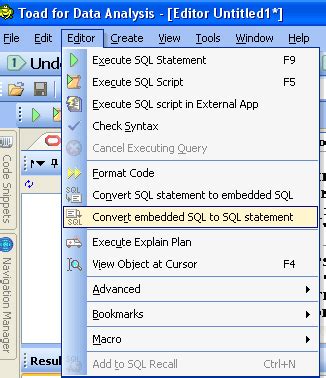 Writing SQL In Toad Data Point