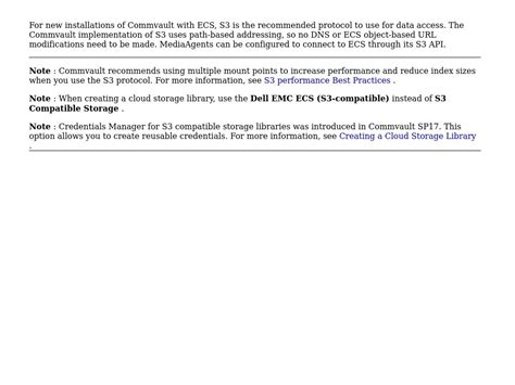 S3 Protocol Dell Ecs With Commvault Configuration And Best Practices