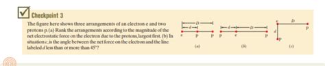 Checkpoint 3the Figure Here Shows Three Arrangements Of An Electron E An