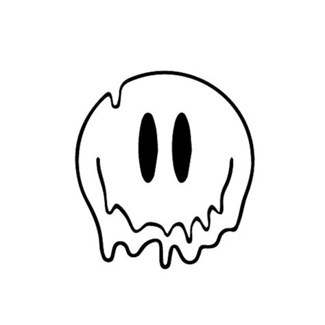 Smiley Drip Face Svg And Png File Digital Download Aesthetic Smiley Svg Files Etsy