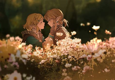 Среди цветов Loz Art Zelda Link Линк The Legend Of Zelda