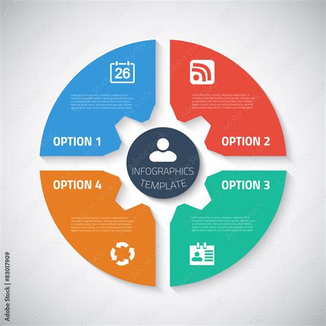 Web Infographic Timeline Pie Template Layout With Vector Icons Stock Vector Adobe Stock