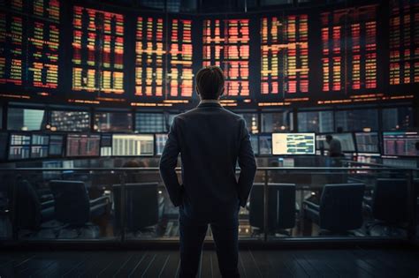 Premium Ai Image Back View Of Manager Trader Is Working Or Looking At