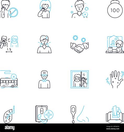 Internet Security Linear Icons Set Encryption Firewall Malware Phishing Trojans