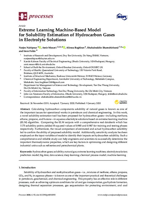 Pdf Extreme Learning Machine Based Model For Solubility Estimation Of