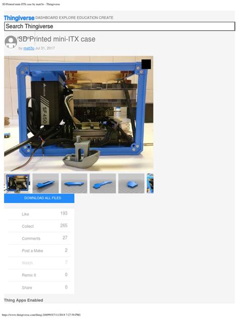 3d Printed Mini Itx Case By Matt3o Thingiverse Pdf Pdf 3 D Printing Electronic Engineering