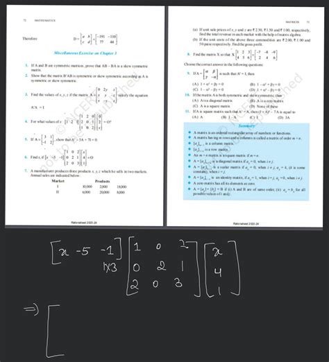 If A Matrix Is Both Symmetric Matrix And Skew Symmetric Matrix Then A