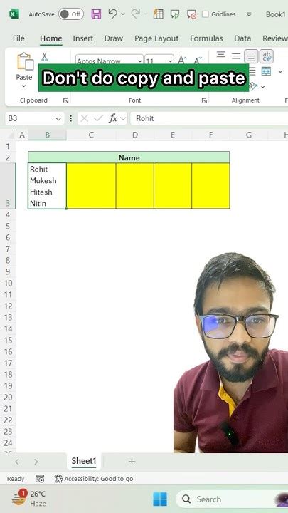 Dont Copy And Paste In Excel‼️instead Use Amazing Function Excel Exceltricks Exceltips