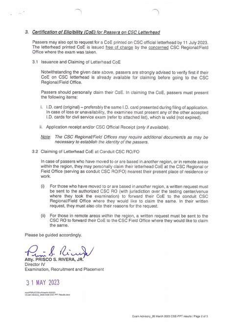 Civil Service Exam Result August CSC CSE PPT Results BCLTE Passers List Pdf