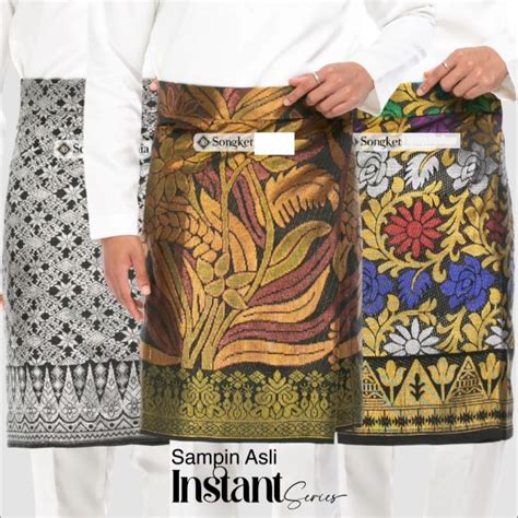 Ready Stock 2024 Sampin Asli Songket Malay Sampin Songket Sampin Tenun