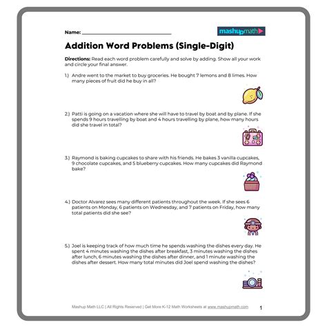 3rd Grade Word Problems—free Pdf Worksheets — Mashup Math