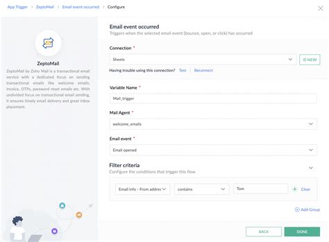 Zoho Flow Integration With Zeptomail