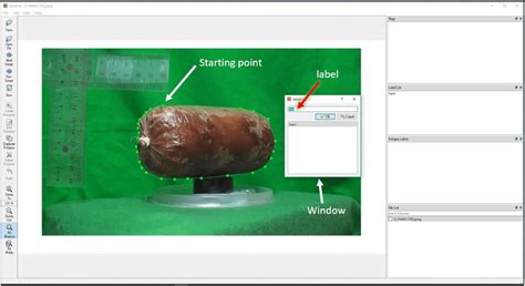example of annotating the boundary in labelme annotation tool