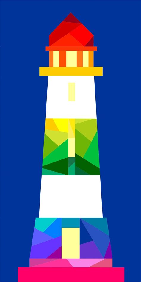 Geometric Lighthouse Paper Pieced Pattern Quiet Play Designs