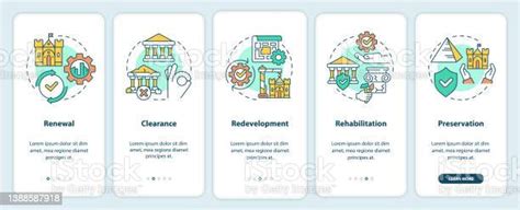 Heritage Preservation Types Onboarding Mobile App Screen Stock Illustration Download Image Now