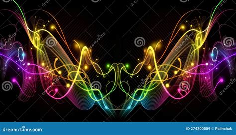 Abstract Glowing Lines On A Black Background Stock Illustration Illustration Of Modern Poster