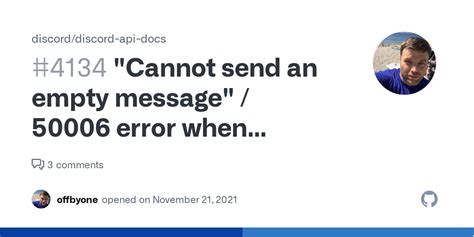 Cannot Send An Empty Message 50006 Error When Sending Webhooks From Github · Issue 4134