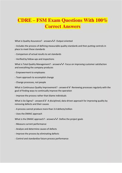 Cdre Fsm Exam Questions With 100 Correct Answers Cdre Stuvia Us