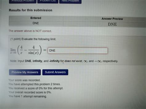 Solved Problem LIst Next Problem Previous Problem Results Chegg
