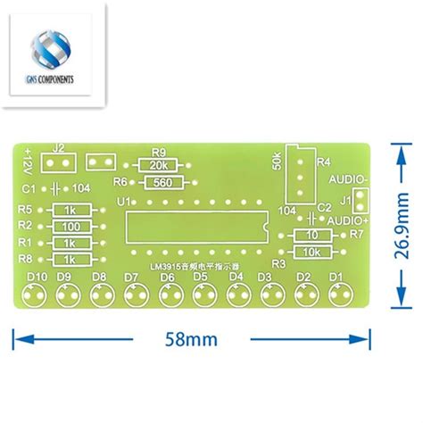 China Low Price Lm3915 10 Led Sound Audio Spectrum Analyzer Level Indicator Kit Diy Electoronics