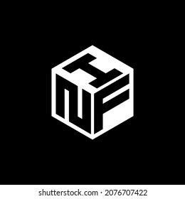 Nfi Letter Logo Design Black Background Stock Vector Royalty Free