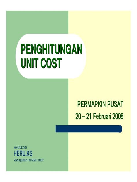 Perhitungan Unit Cost Pdf